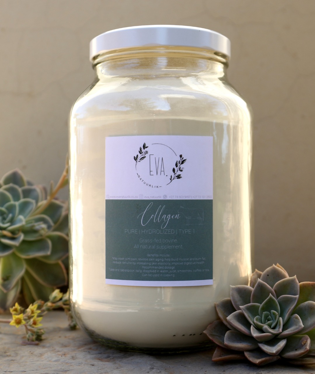 Pure Hydrolyzed Collagen, grass-fed bovine peptin – Eva